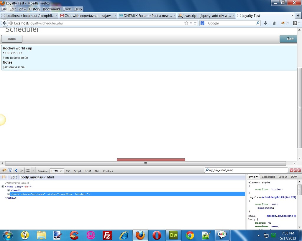 How can i add a new div into the event detail box? - Javascript - DHTMLX