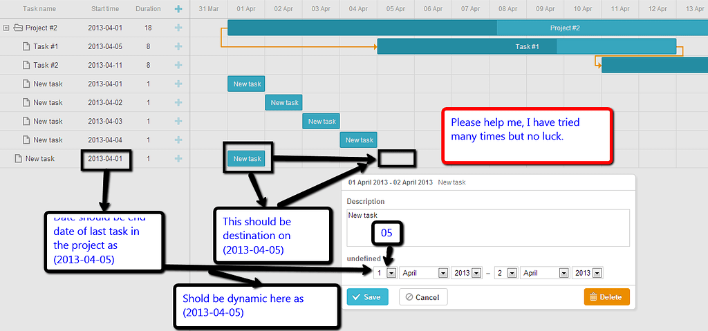 Add last date into current add task in lightbox popup. - Gantt - DHTMLX