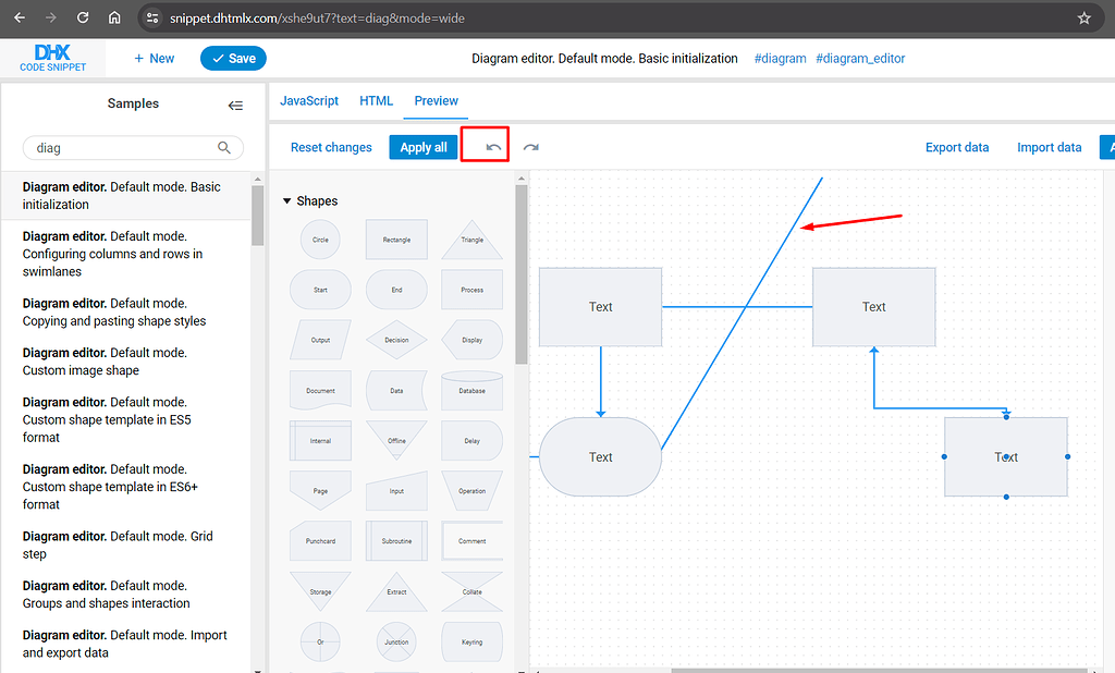 Undo bug id diagram - Diagram - DHTMLX