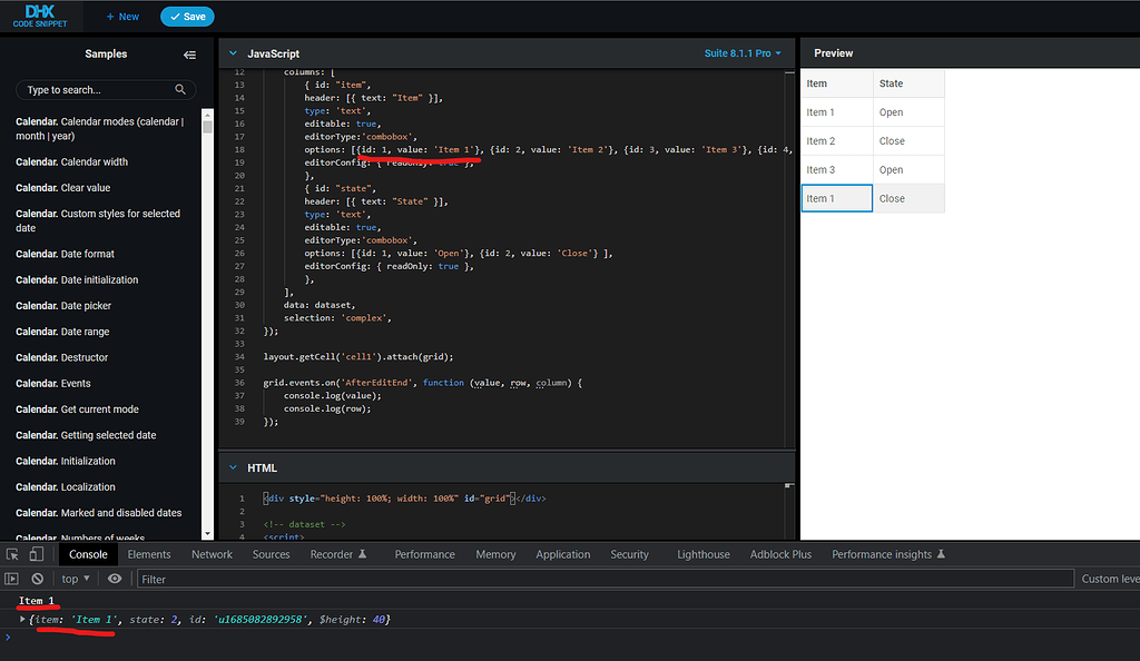 Incorrect value when editorType=combobox - Suite 7 - DHTMLX
