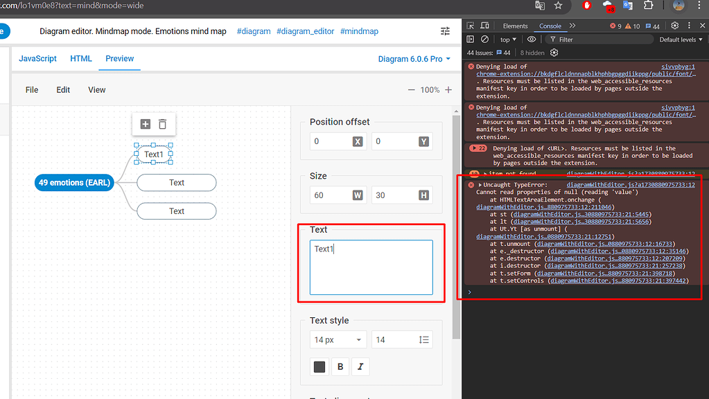 Mindmap text error - Diagram - DHTMLX