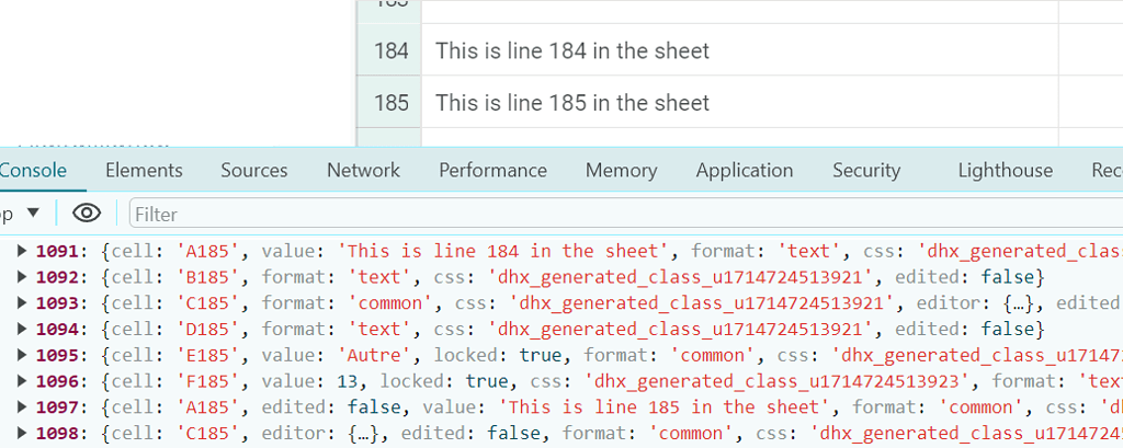 Serialize() gives wrong data after manipulating rows - Spreadsheet - DHTMLX