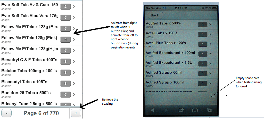 Animate grouplist when paging button click & remove spacing - DHTMLX Touch - DHTMLX