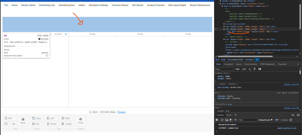 Ribbon rendered at the wrong container - Suite 8 - DHTMLX