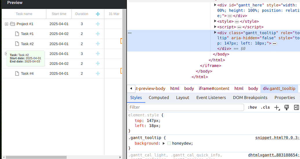 How I Can Customize Gantt Tooltip React Gantt Dhtmlx