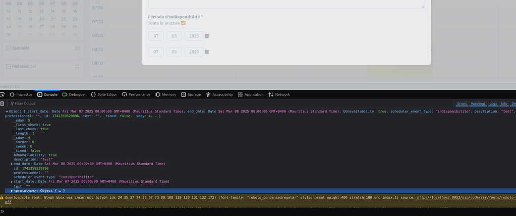 I have an issue with timezone when creating an event - Scheduler - DHTMLX