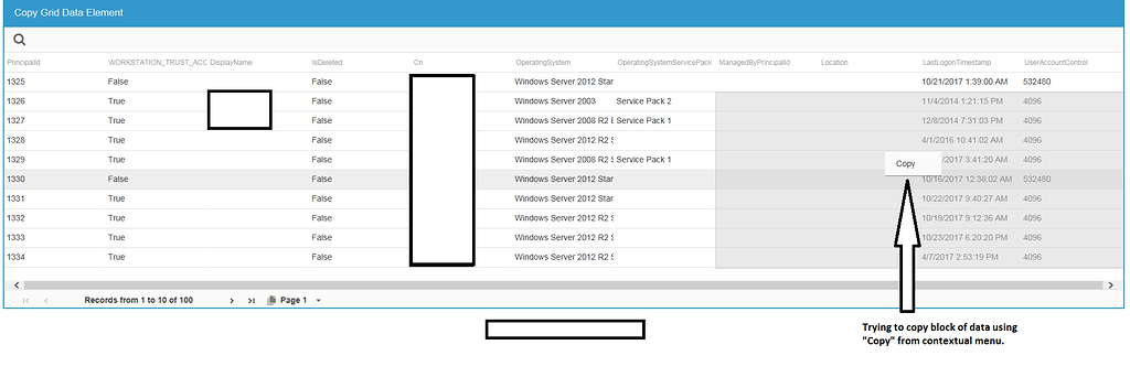 Context Menu to copy Block of data - Suite 5 - DHTMLX