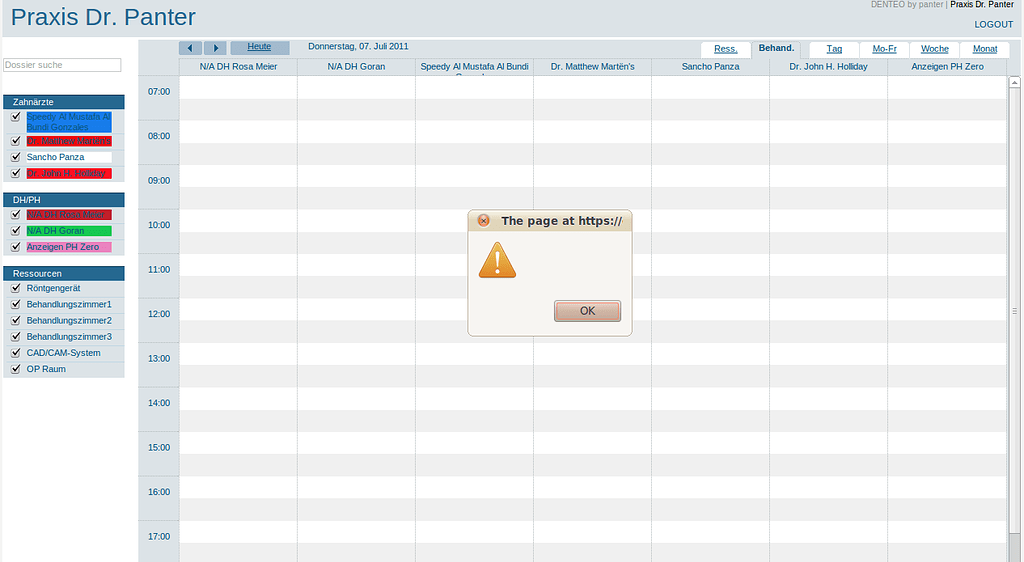 empty alert box on too quick reload - Javascript - DHTMLX