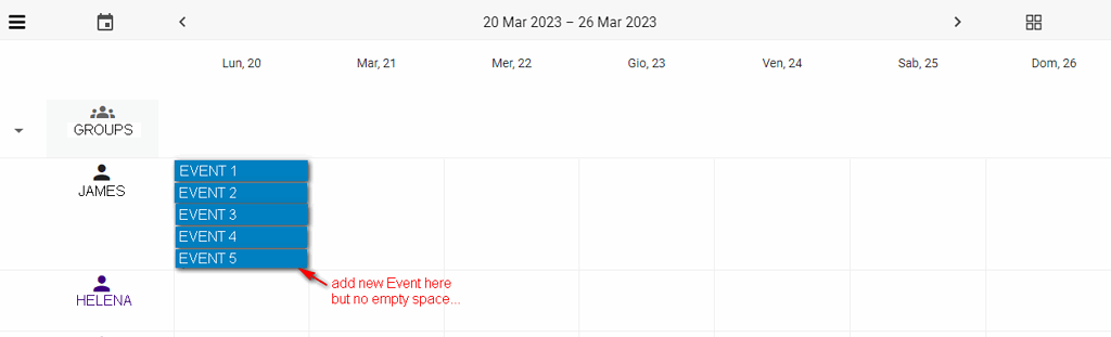 Timeline view no more space to add new Event on Resource - Scheduler - DHTMLX