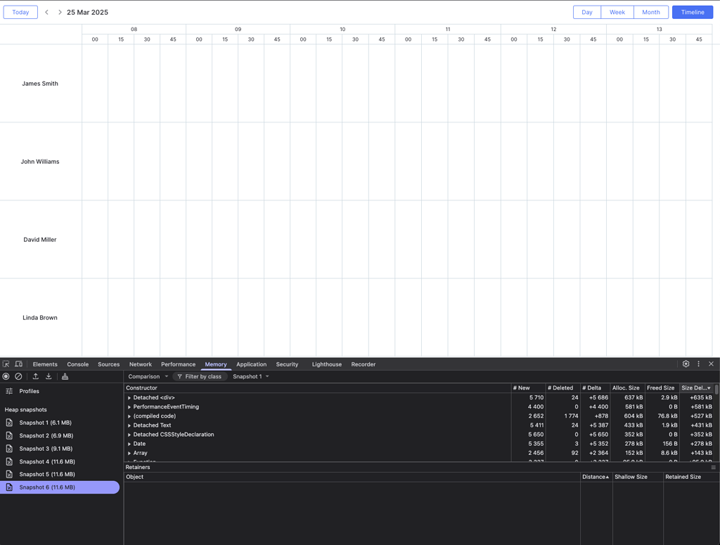 Memory leak in the scheduler? - Scheduler - DHTMLX