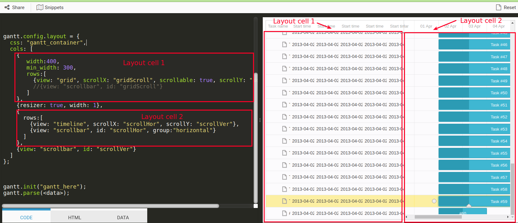 Gantt layout config - Gantt - DHTMLX