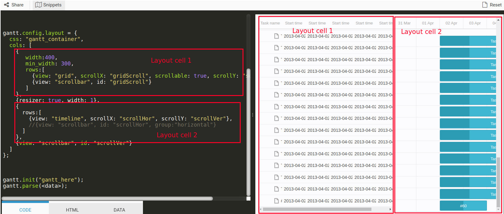 Gantt layout config - Gantt - DHTMLX